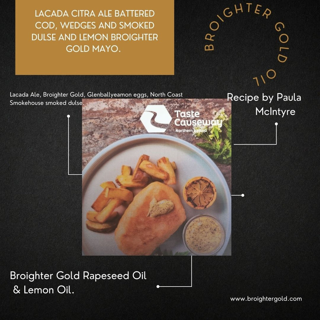 Ale battered cod – Broighter Gold Rapeseed Oil
