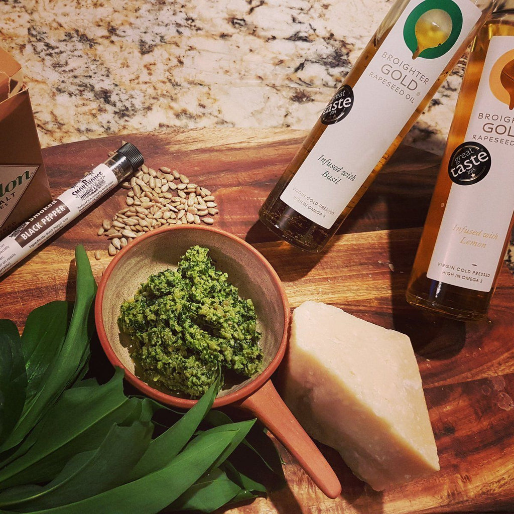 Wild Garlic Nut Free Pesto – Broighter Gold Rapeseed Oil